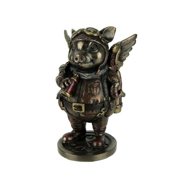 Veronese Design | Art | Steampunk Aviator Flying Pig Aeronaut Statue ...